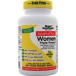 Super Nutrition Simply One Women - Triple Power Multivitamins (Iron ...